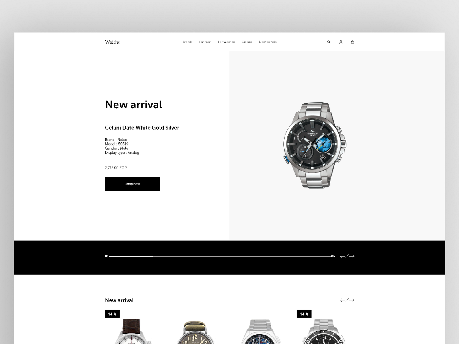 Watches website design by Rafi Mohamed on Dribbble