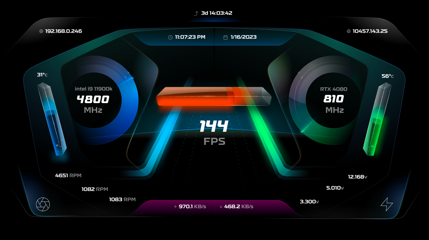 Aida64 Sensor Panel Design by Matthew Almand on Dribbble