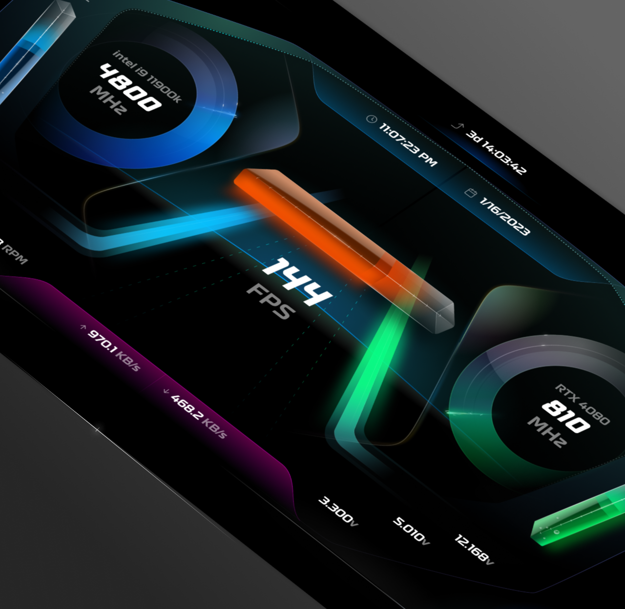 Aida64 Sensor Panel Design by Matthew Almand on Dribbble