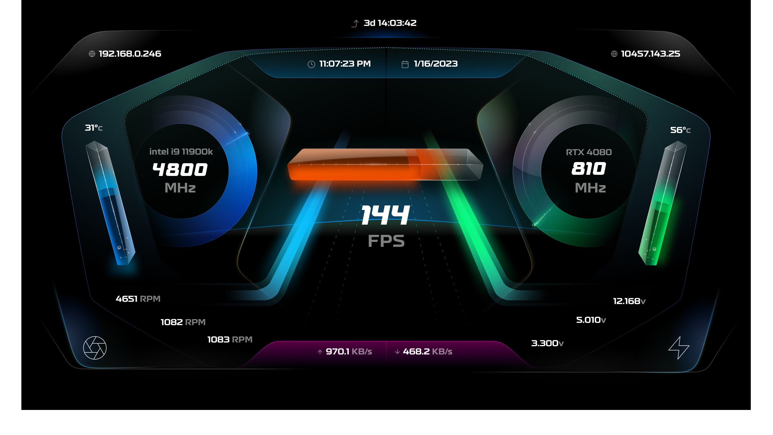 Aida64 Sensor Panel Design by Matthew Almand on Dribbble