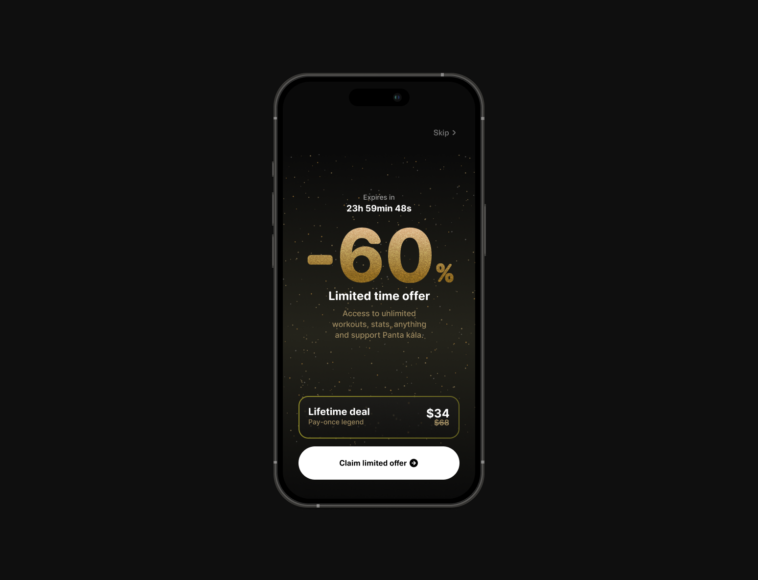 Upselling screen for Pantakala.app by Pierre Jacquel on Dribbble