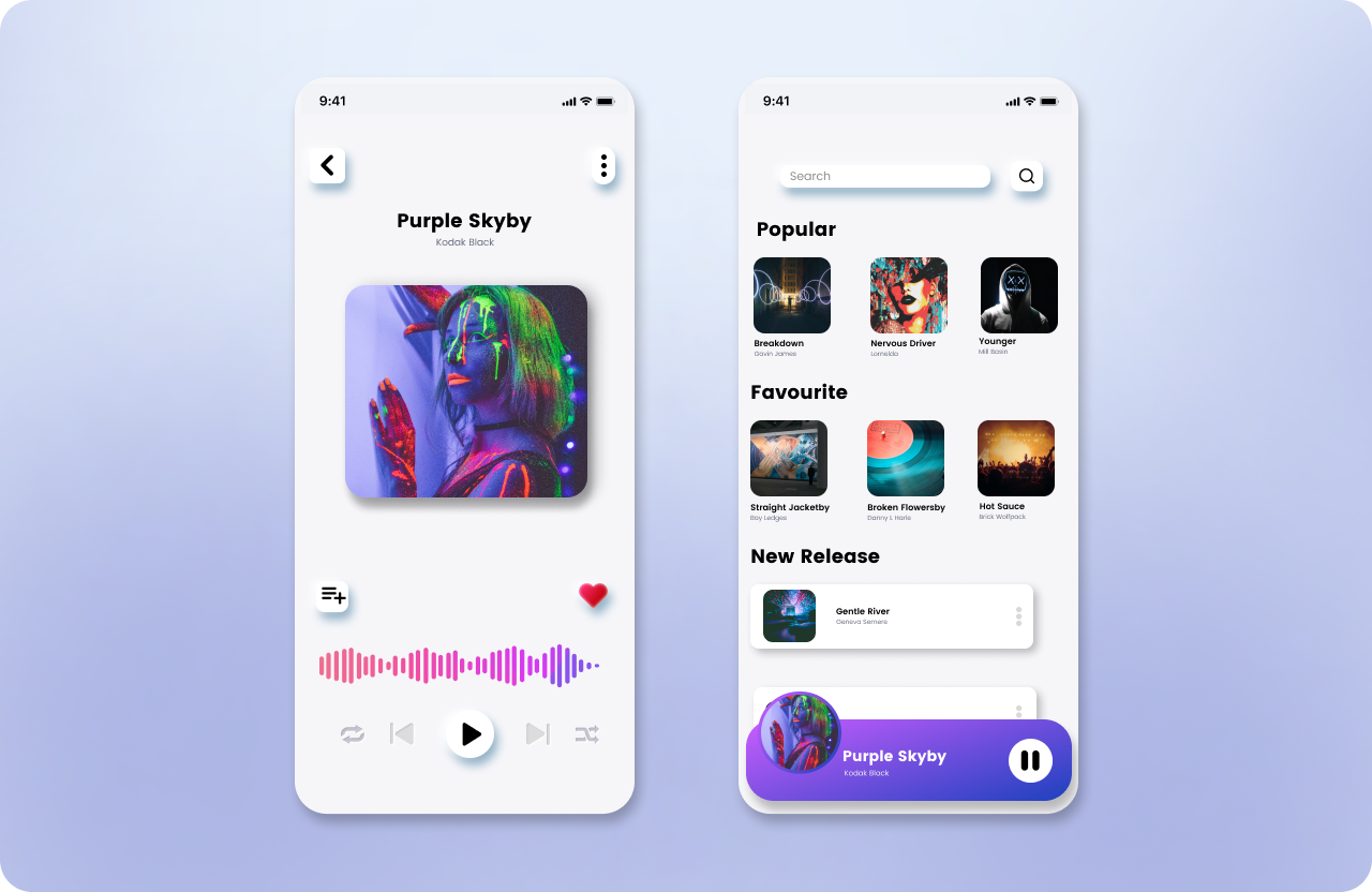 Music Player UI design by Bharat Kasera on Dribbble