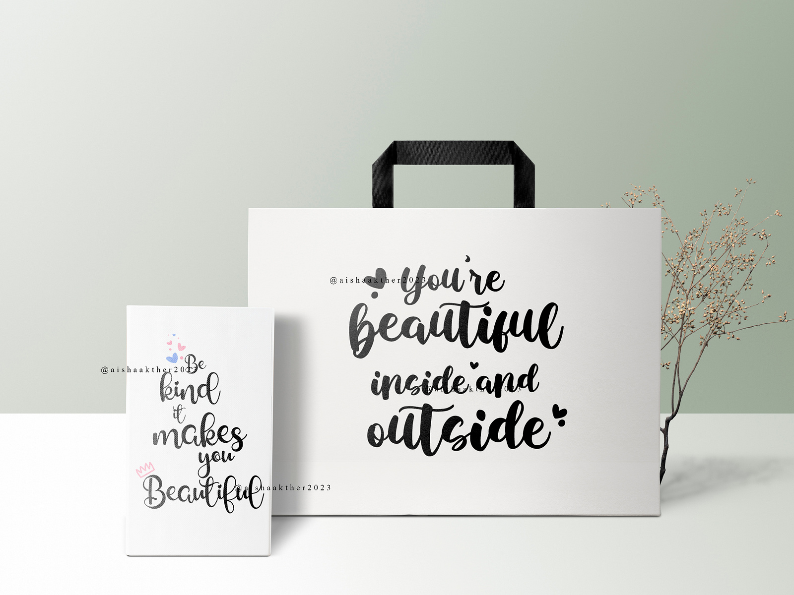CALLIGRAPHY on Bag | CALLIGRAPHY | TYPOGRAPHY by Aisha Akther on Dribbble