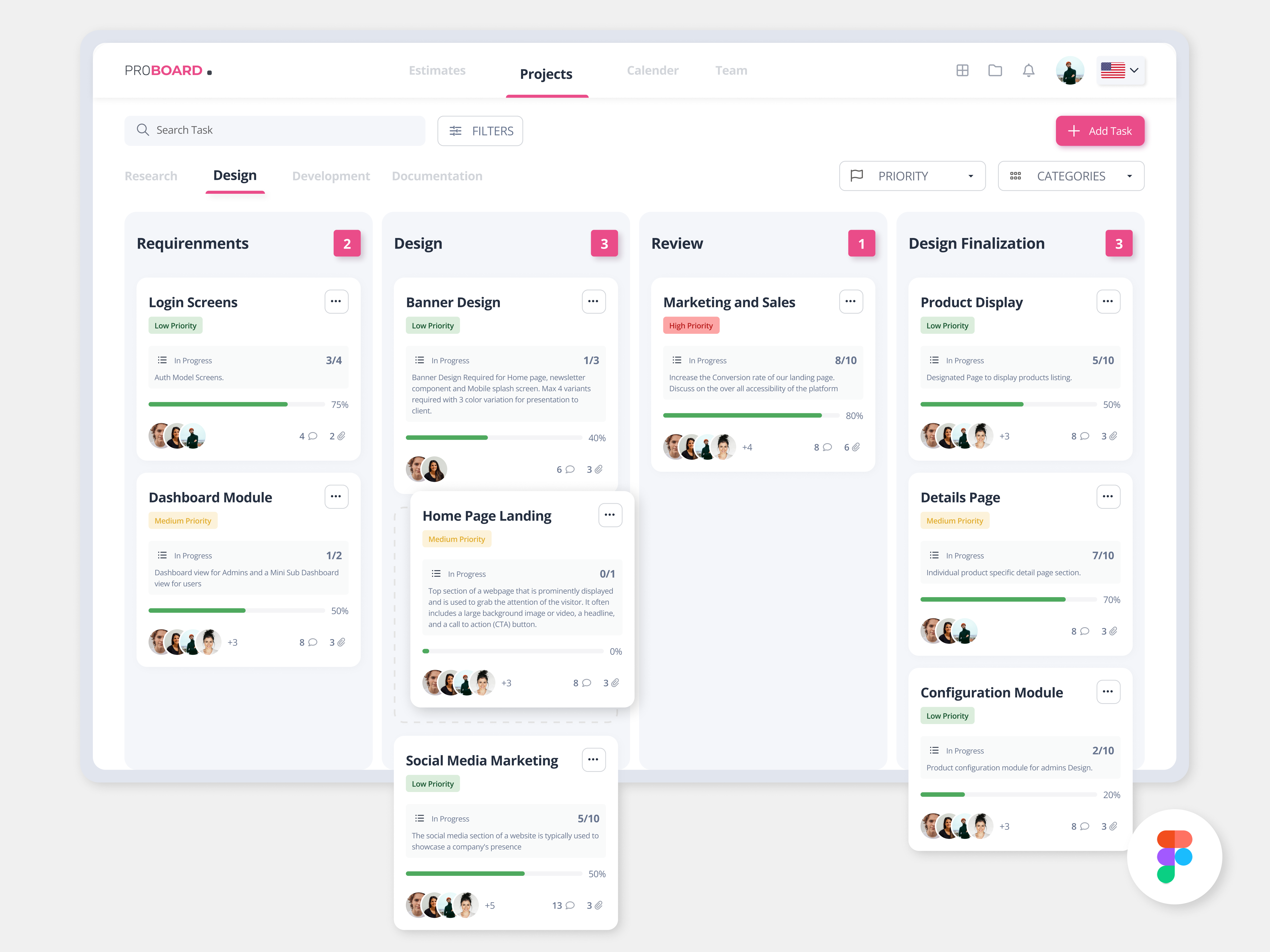 PROBoard, Project Management Kanban board by Thinley Dhendup on Dribbble