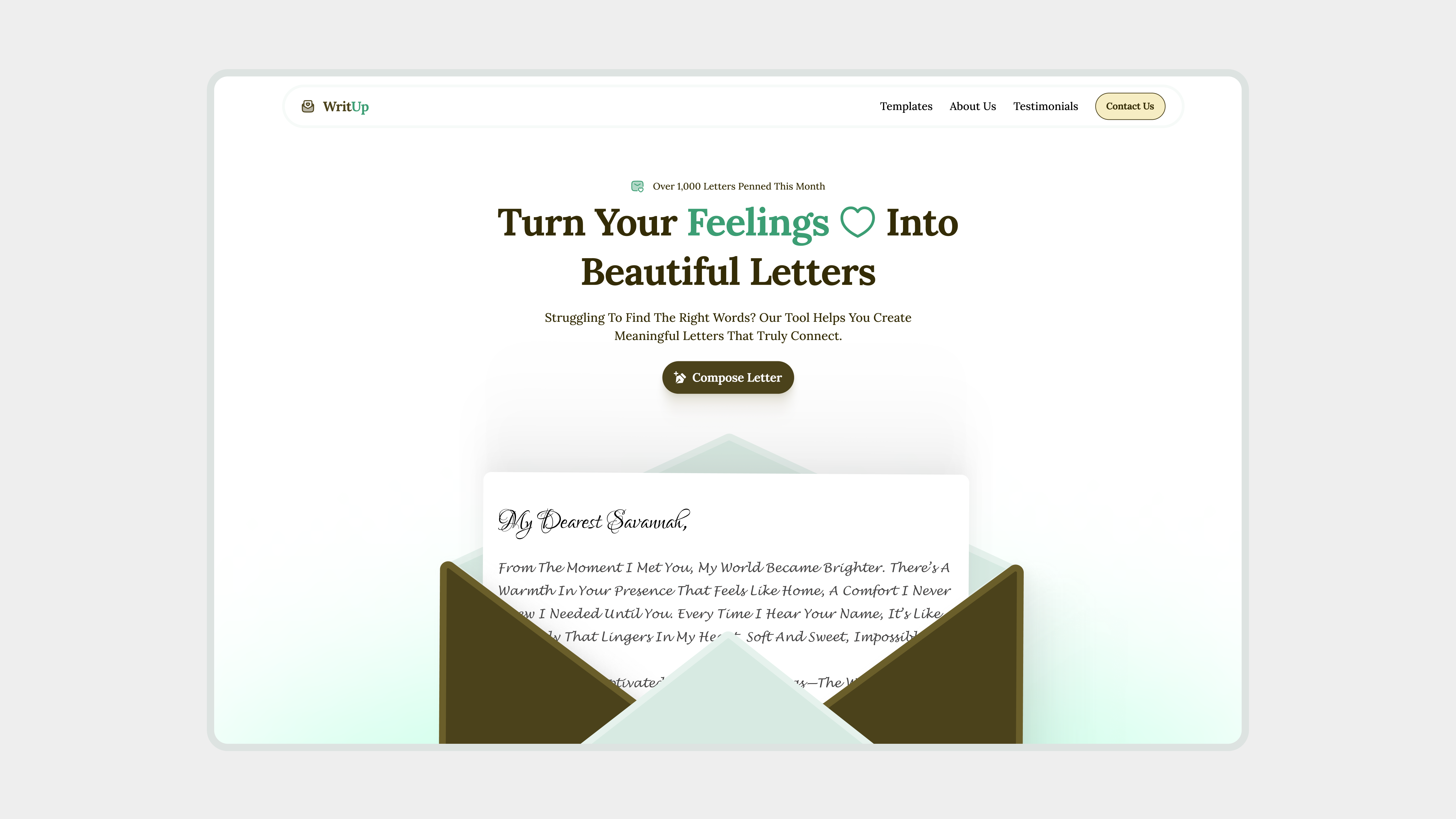 Letter Writing Assistant Animated Hero Section by Eyebiokin Joseph on ...