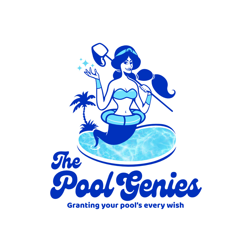 Logo for sale! Pool Genies by LogoHub on Dribbble