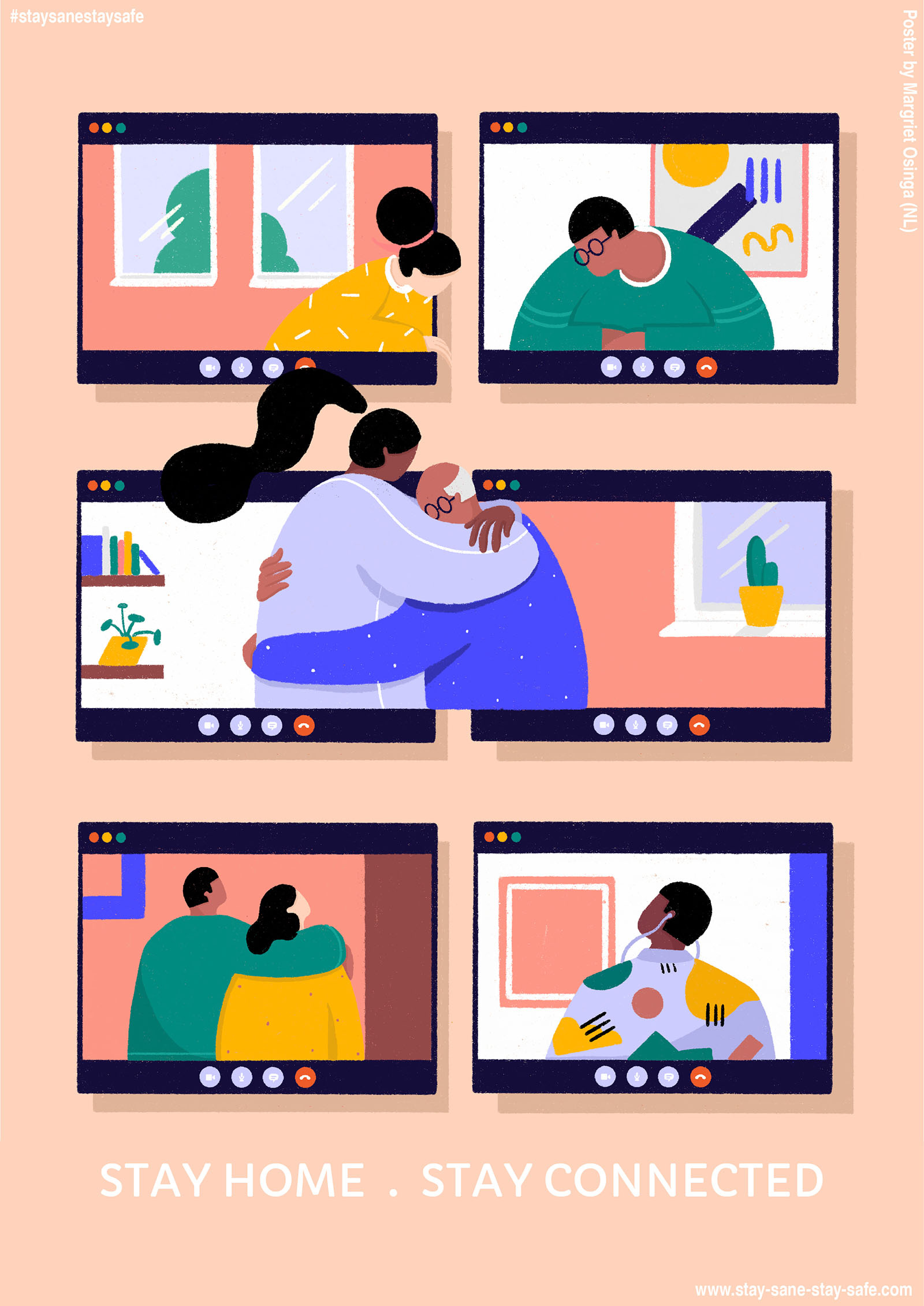 Stay home, stay connected - for STAY SANE, STAY SAFE by Margriet Osinga ...