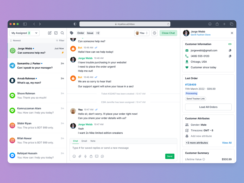 MyAlice Multichannel Inbox Redesign by Shah Md. Sakil on Dribbble