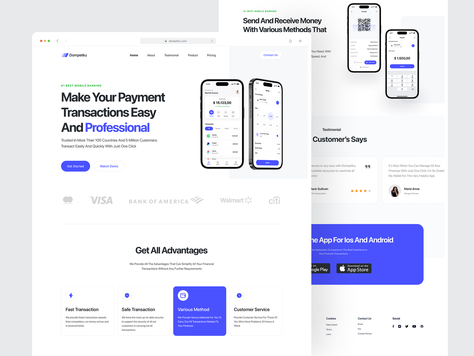 Dompetku - Wallet Landing Page by Zakaria on Dribbble