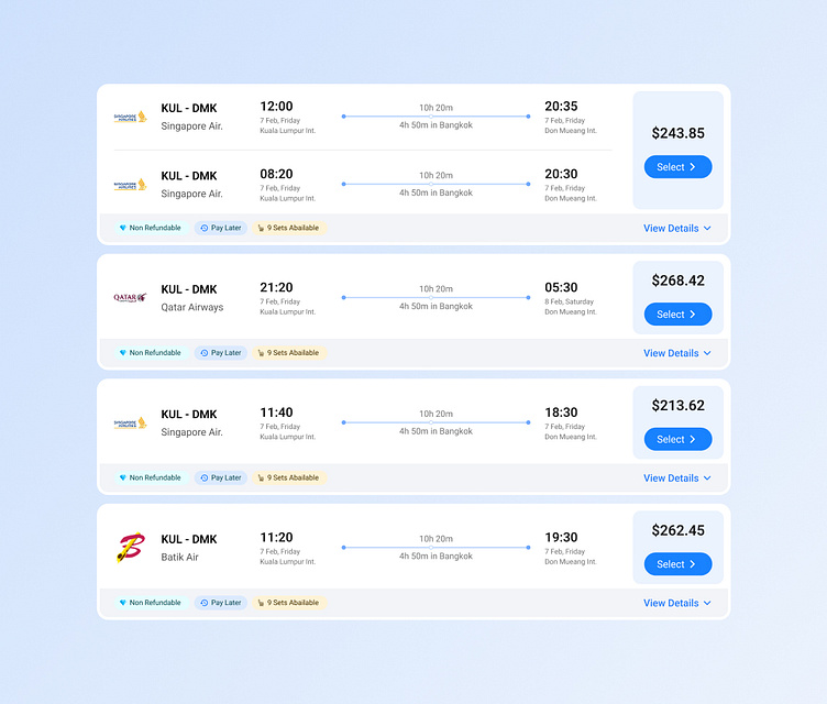 Fligh Booking Card Design by Prodhan Chandro Shil on Dribbble