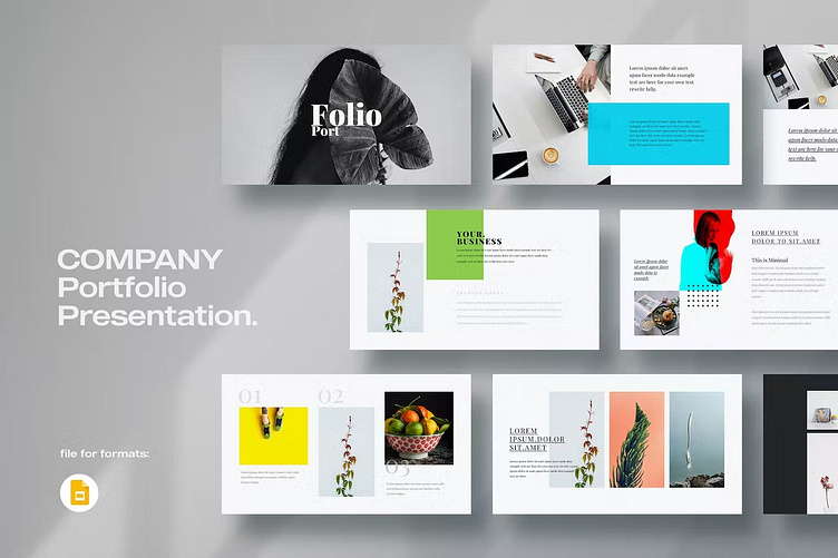 Minimal Portfolio Google Slides Template by GoldenPixelStudio on Dribbble