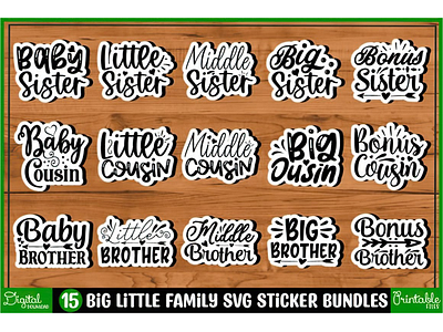 Family Svg Sticker Designs Bundles by Deaney Md on Dribbble
