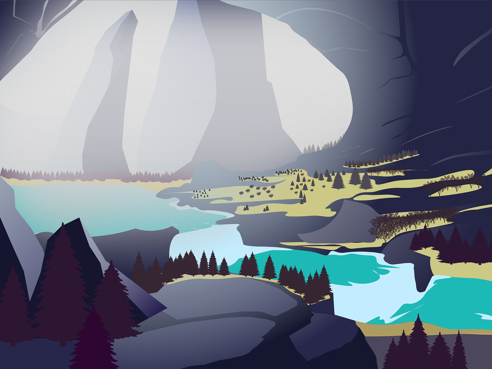 Vector landscape by Dasha on Dribbble