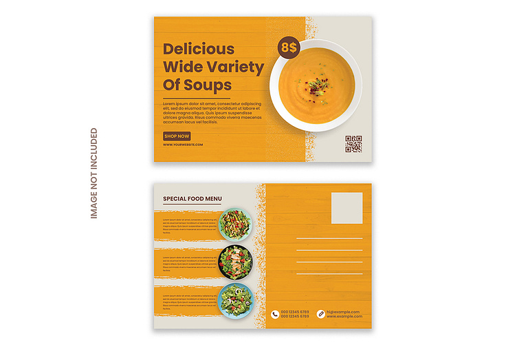 Restaurant Food Postcard Design by Graphics City on Dribbble