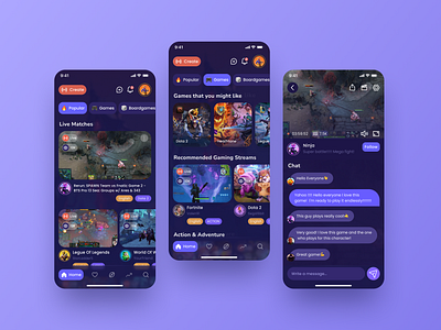 Streaming app UI concept 🎮 by Ilya Veremeev on Dribbble