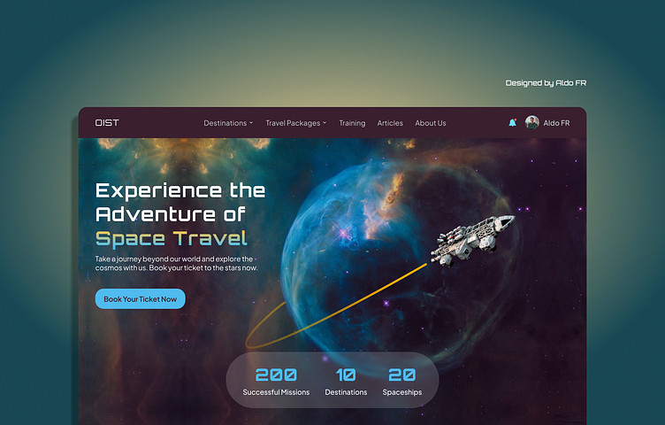 Space Travel Agency' Hero Section by Aldo Fauzan Rivai on Dribbble