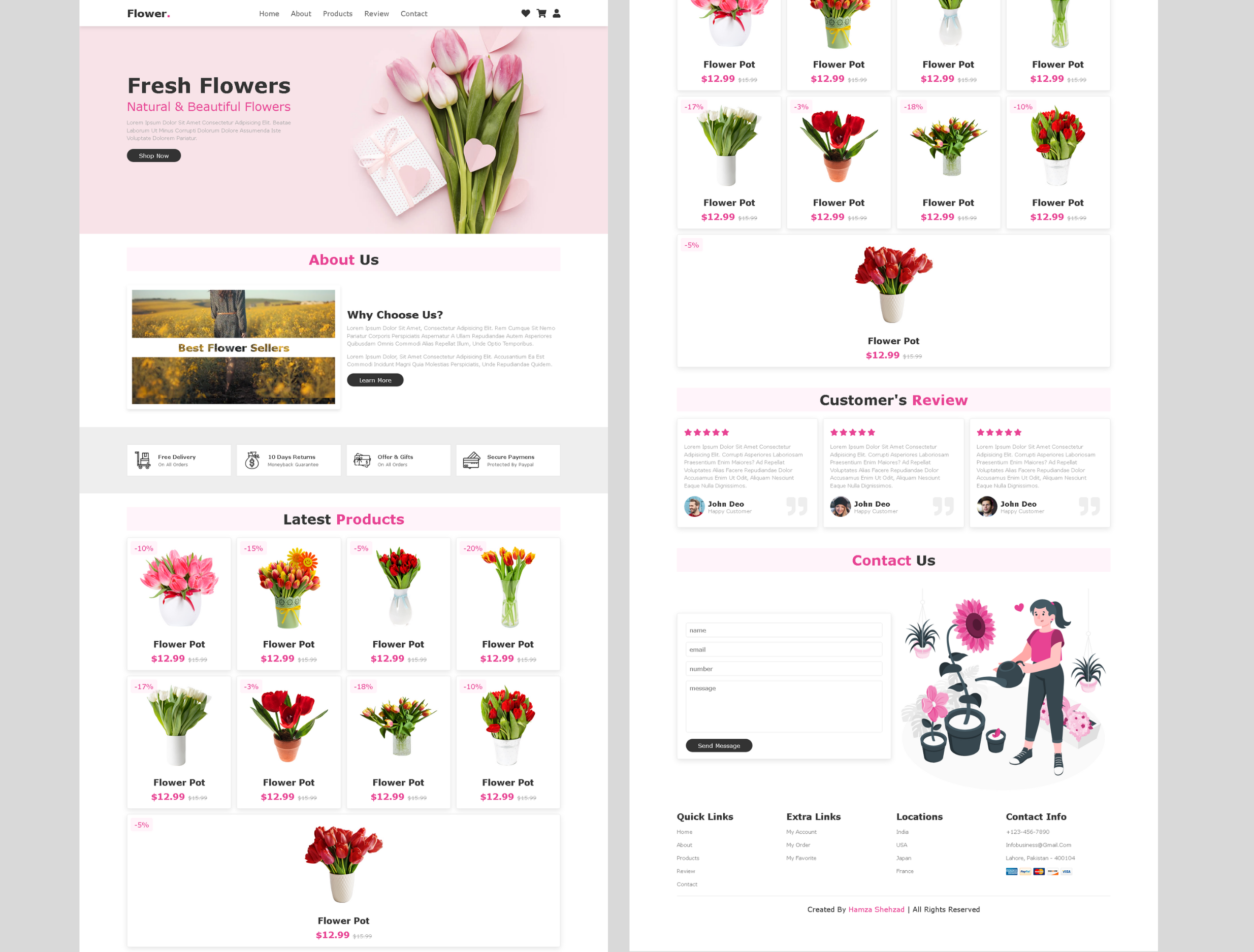 Flower Website by Hamza Shehzad on Dribbble