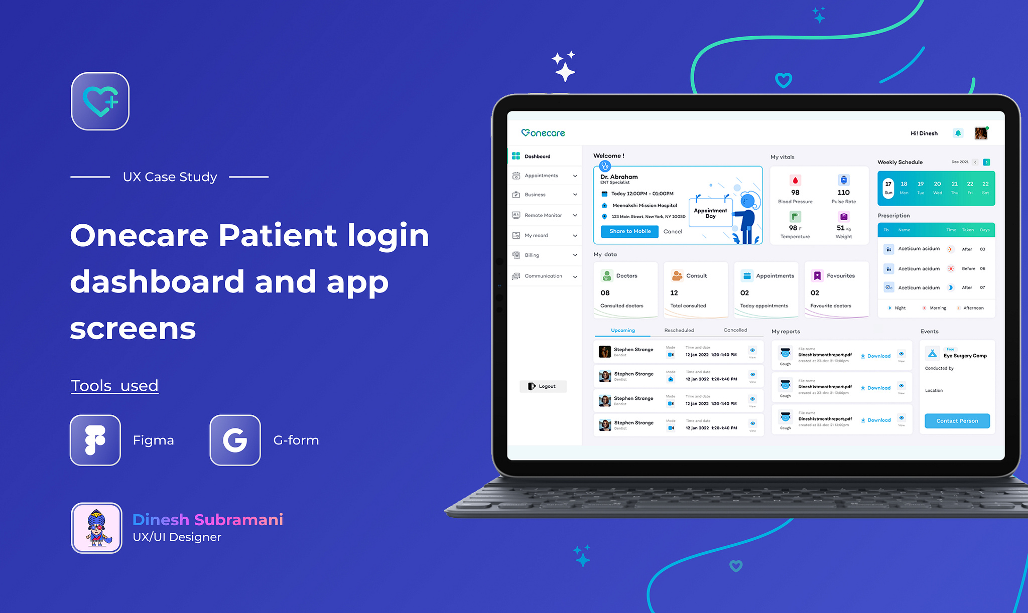 Healthcare UX case study by Dinesh on Dribbble