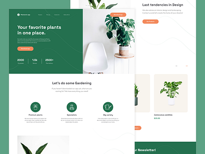 Plant shop app - Landing page by Eugenia Rivara on Dribbble
