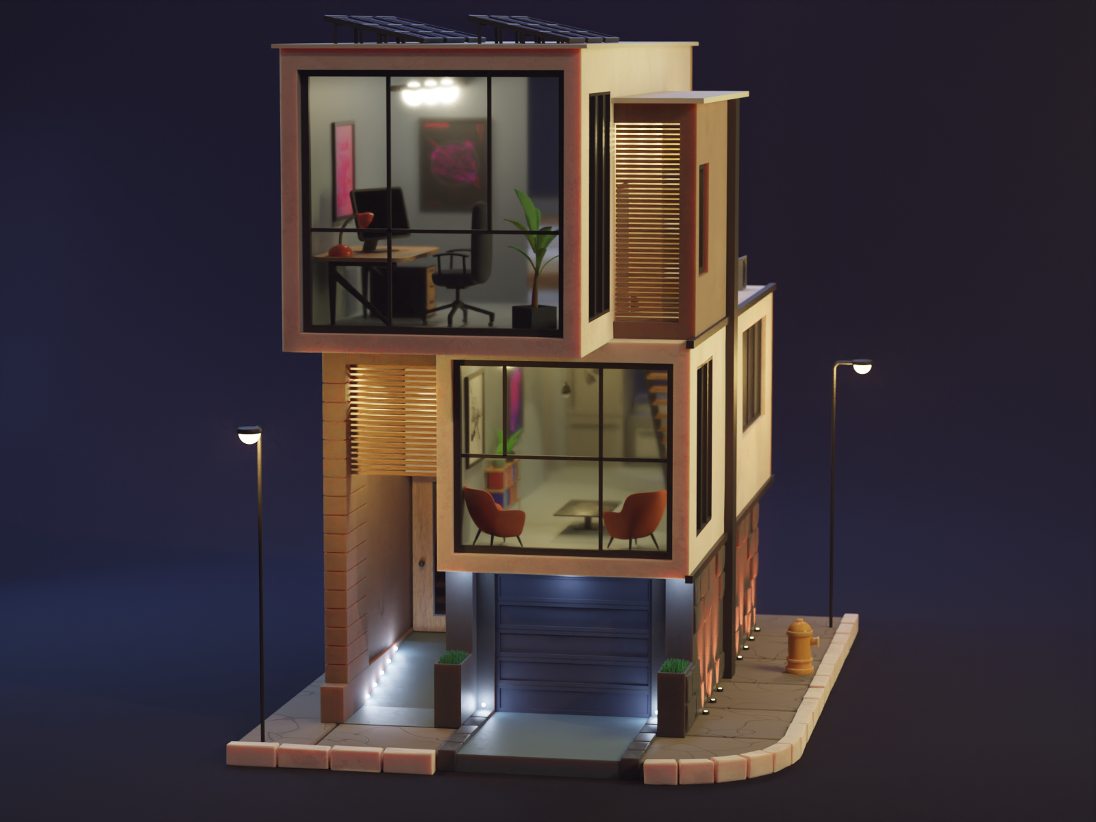 Render - Contemporary House by roguemask on Dribbble