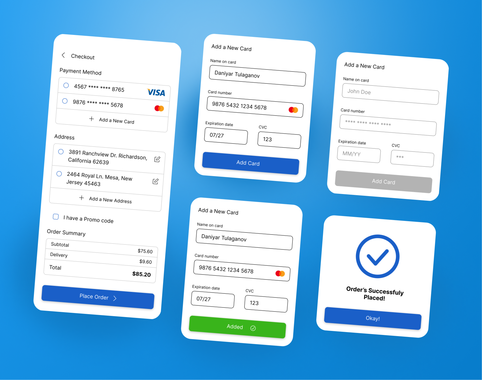 Credit Card Checkout Page by Doniyor Tulyaganov on Dribbble