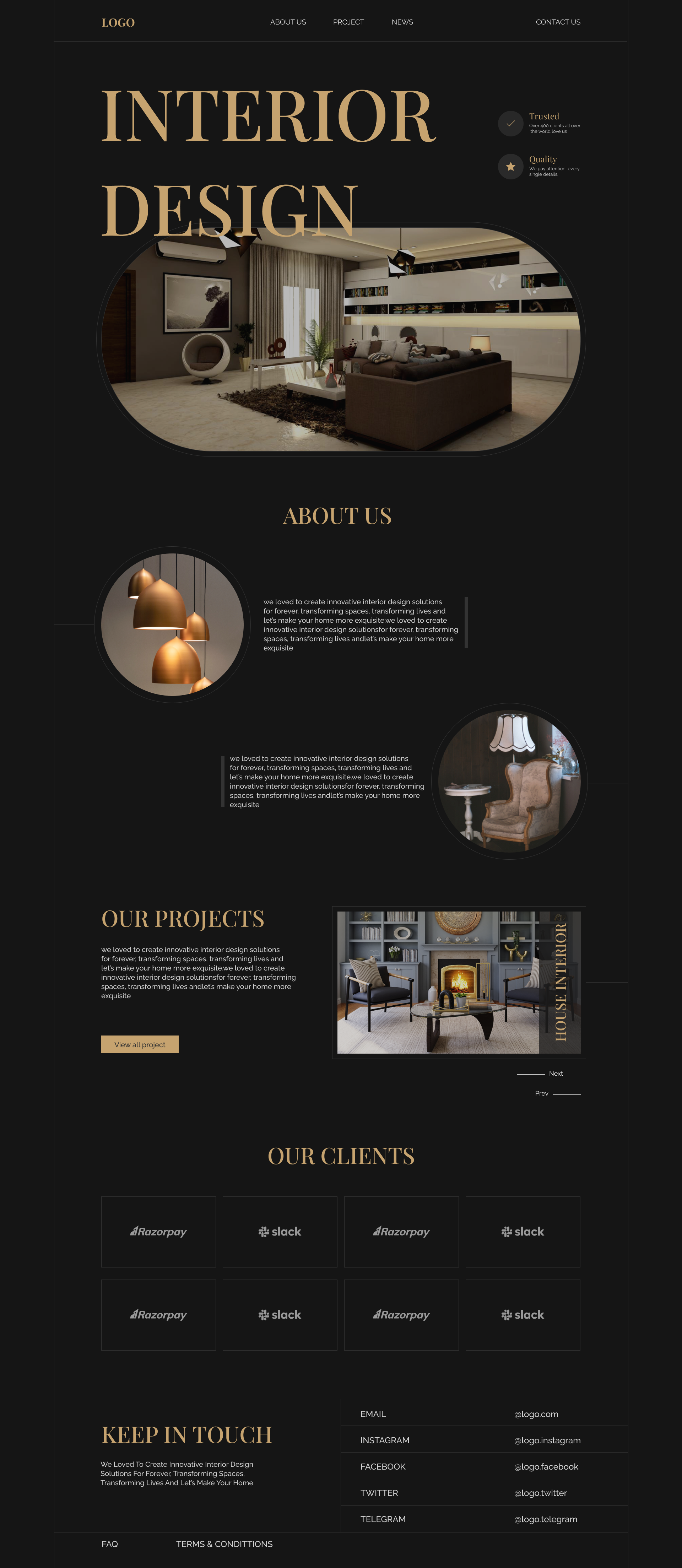 Interior Website Design UI by Exsentra on Dribbble