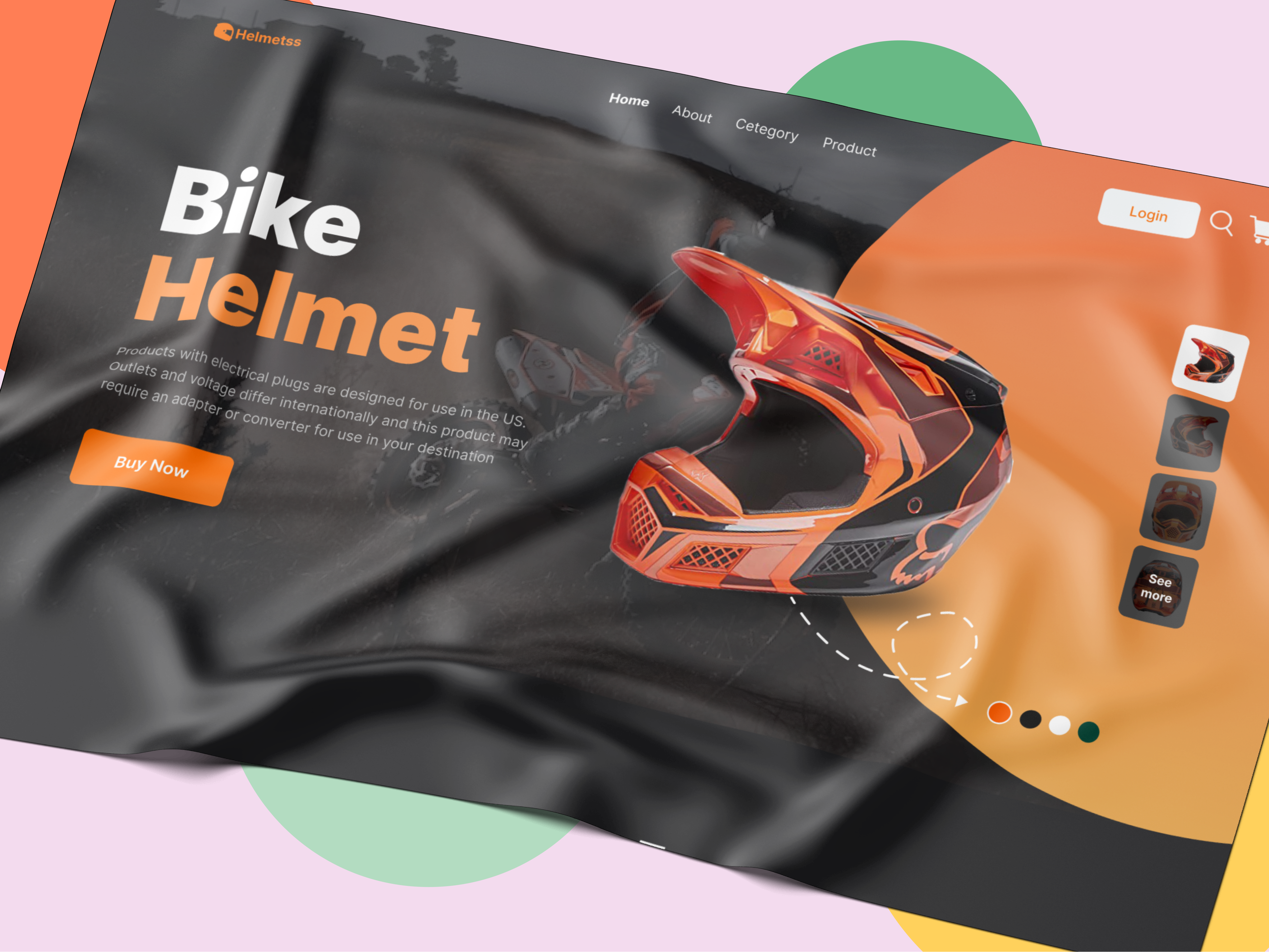Bike Helmet Website UI Design by Nazmul Haque for Grapeslab on Dribbble