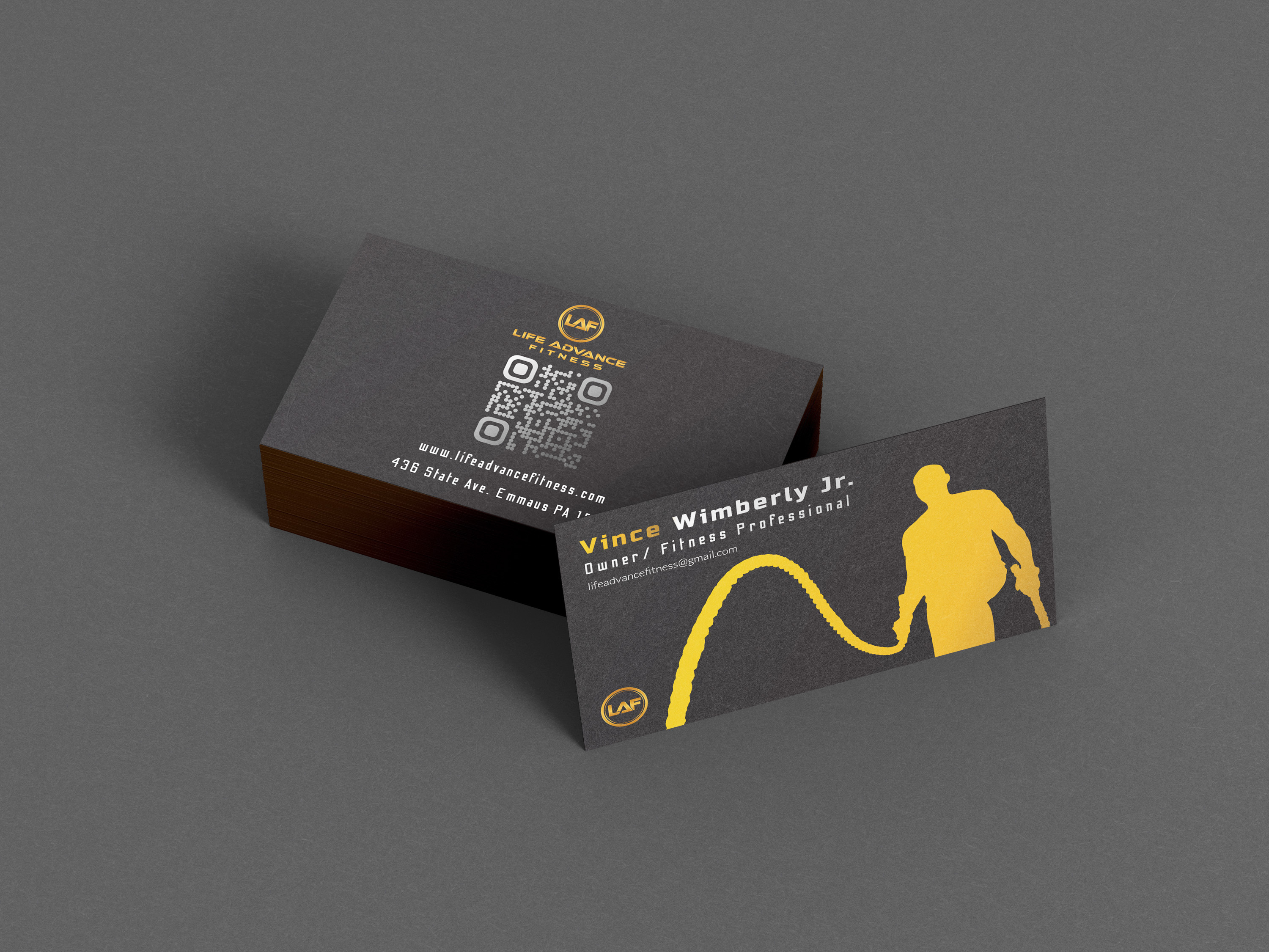 Life Advance Fitness Business Cards by Malachi J Atkinson on Dribbble