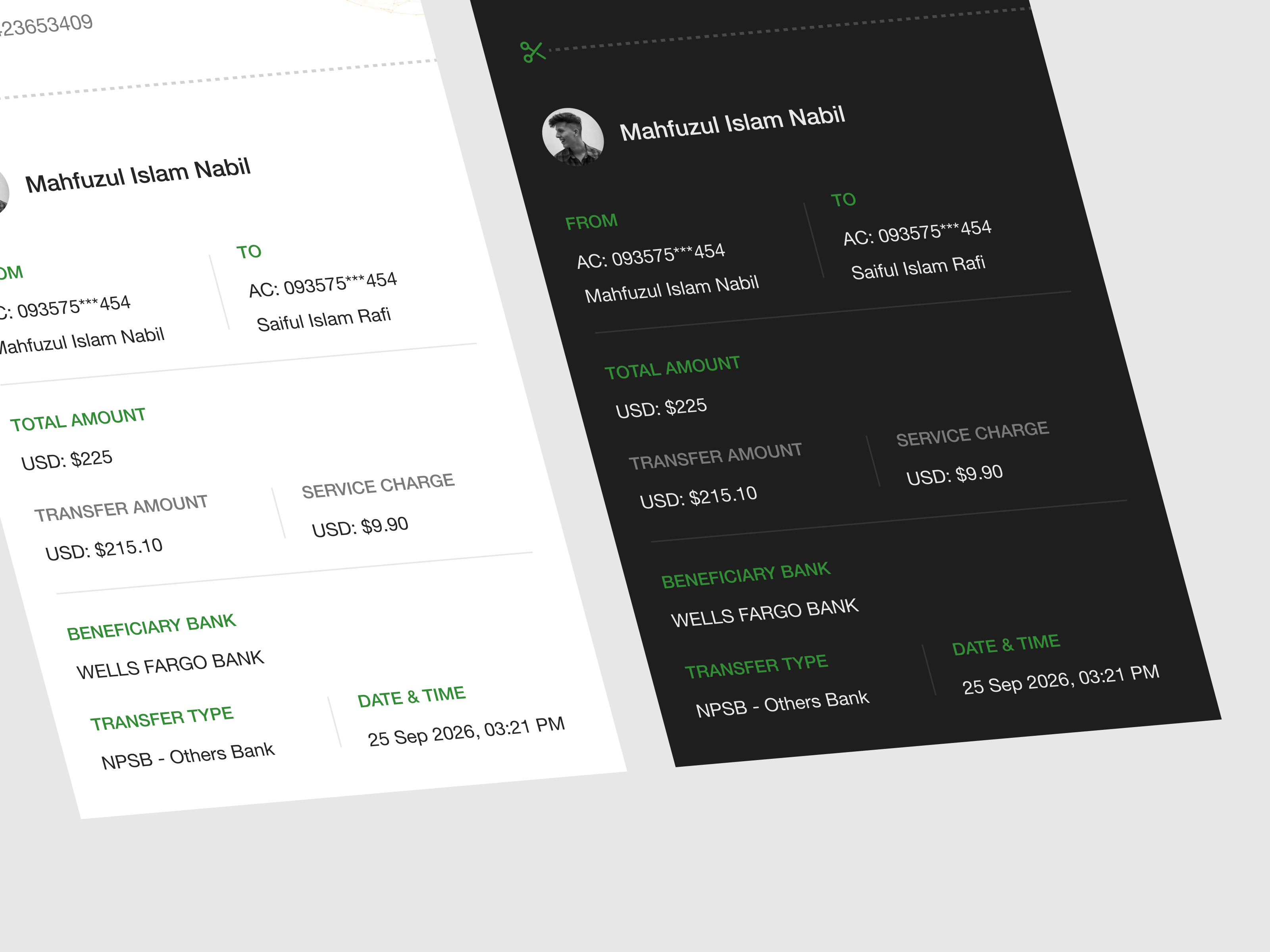 Finance Bank Transfer Receipt Design by Nabil on Dribbble