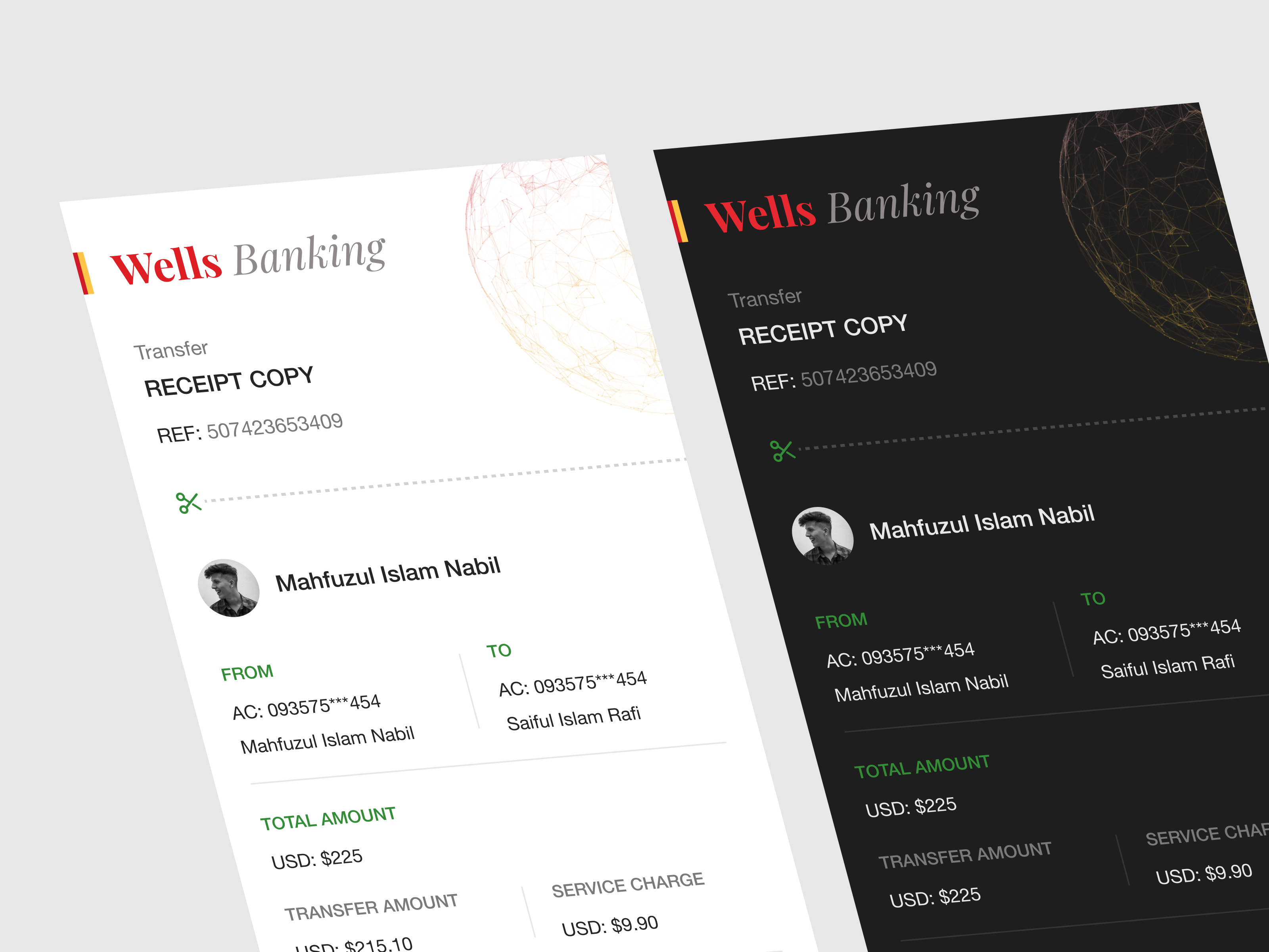 Finance Bank Transfer Receipt Design by Nabil on Dribbble