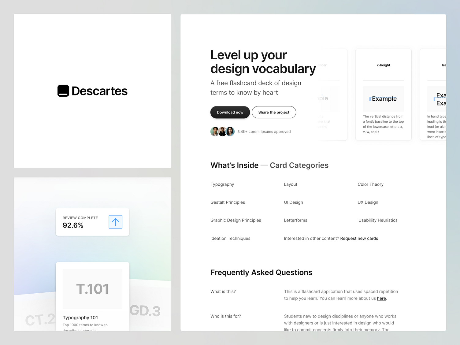 Descartes: Design Flashcards by James Hsi on Dribbble