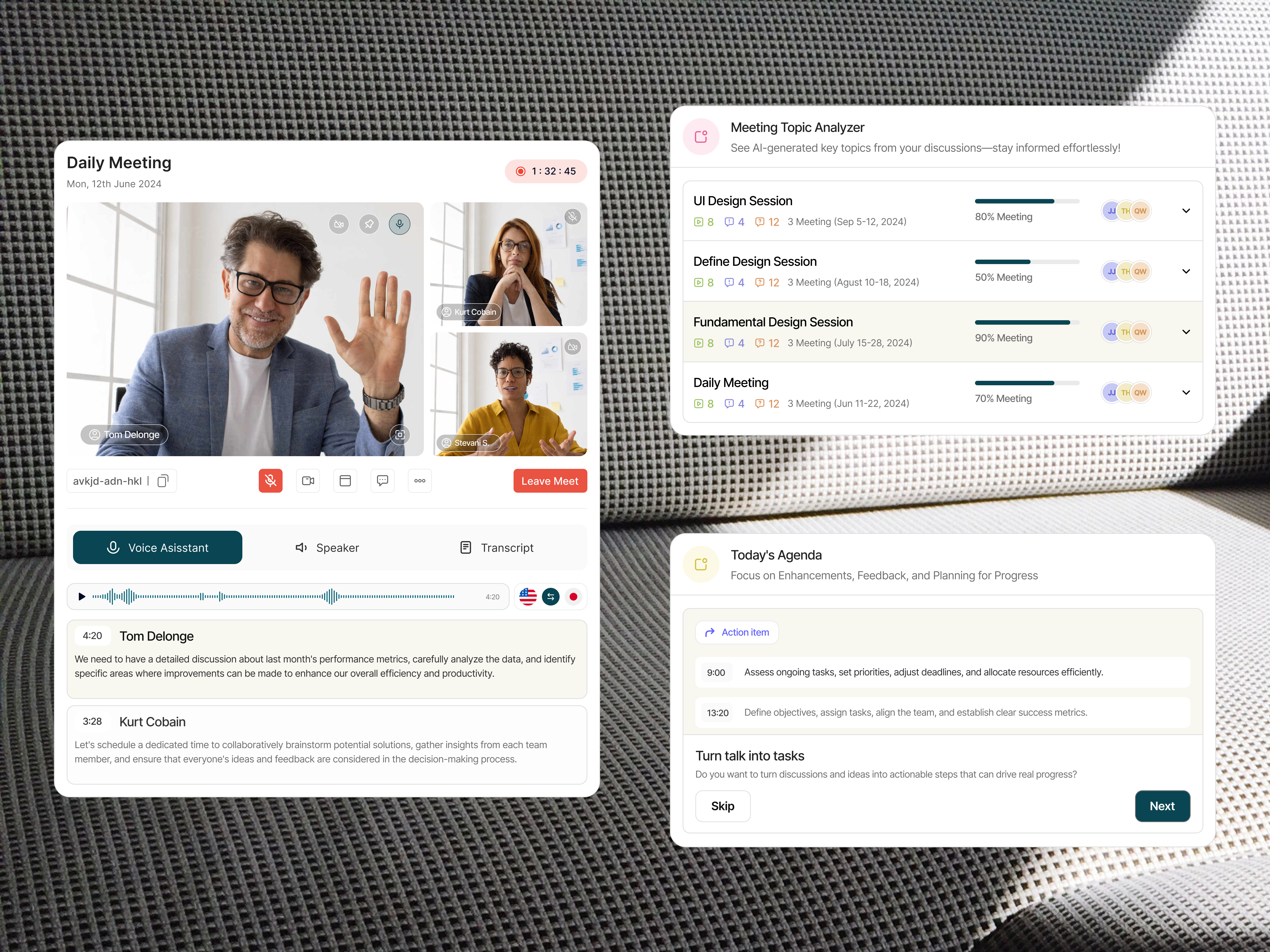 Roundup - Dashboard Smart Meeting by Vektora UIUX for Vektora on Dribbble