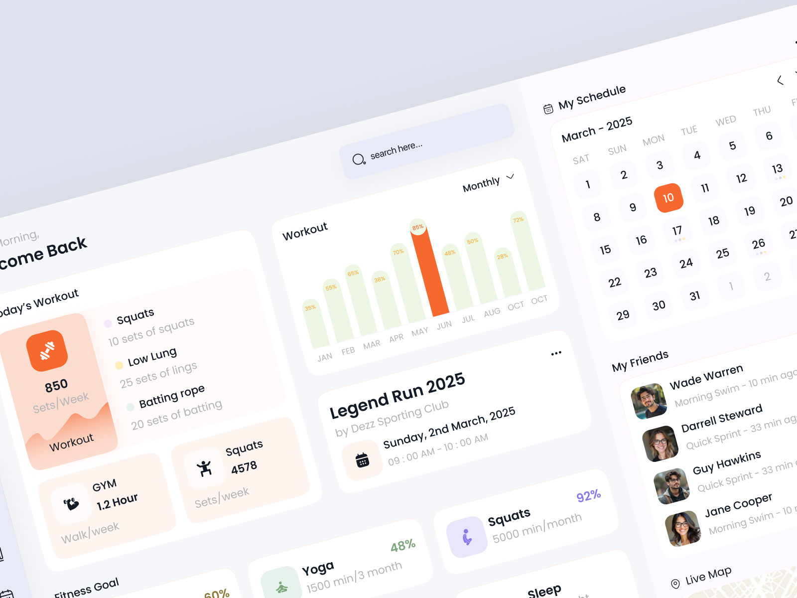 FitTrack – Fitness & Workout Dashboard UI by Shahriar Sultan on Dribbble