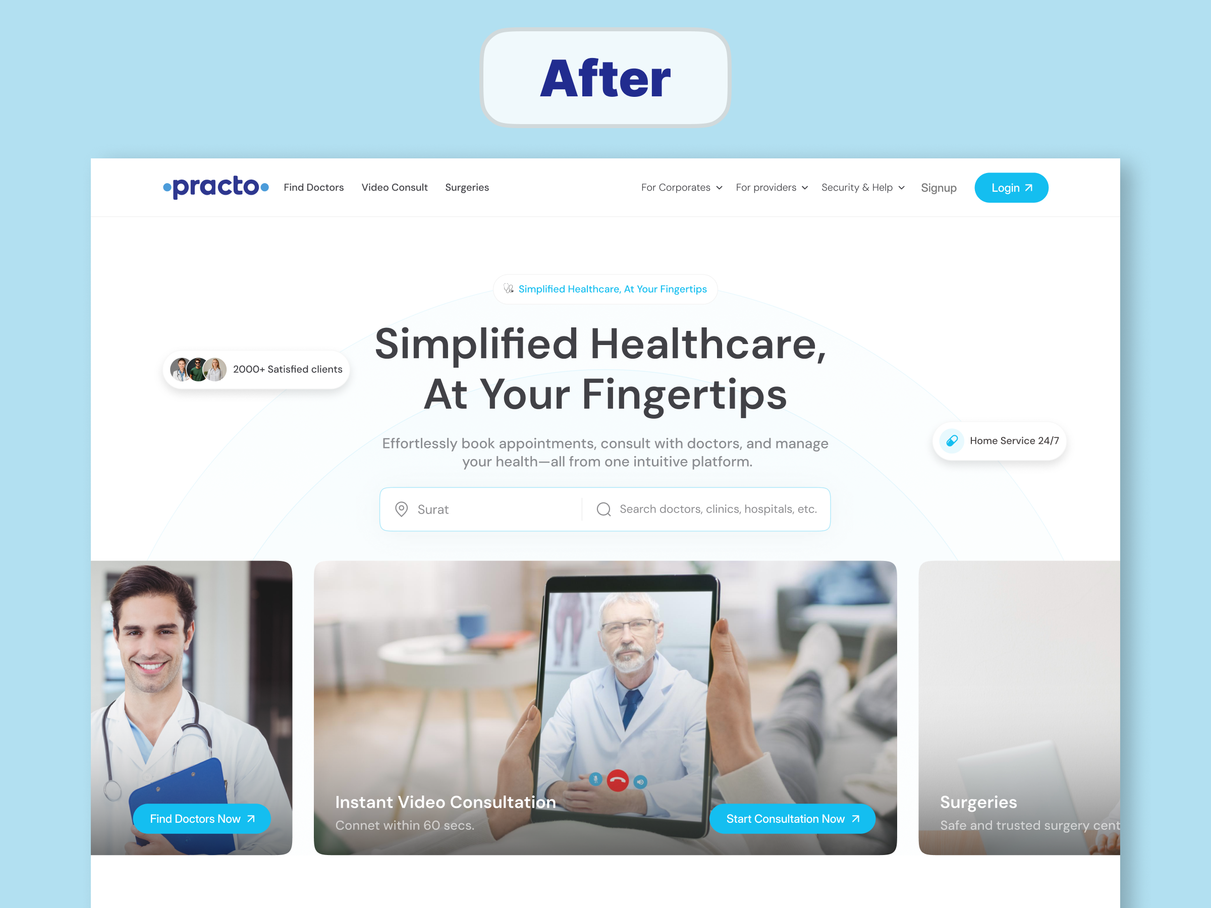Practo Website Redesign – Modern & User-Centric UI by RAXIT PETHANI on ...