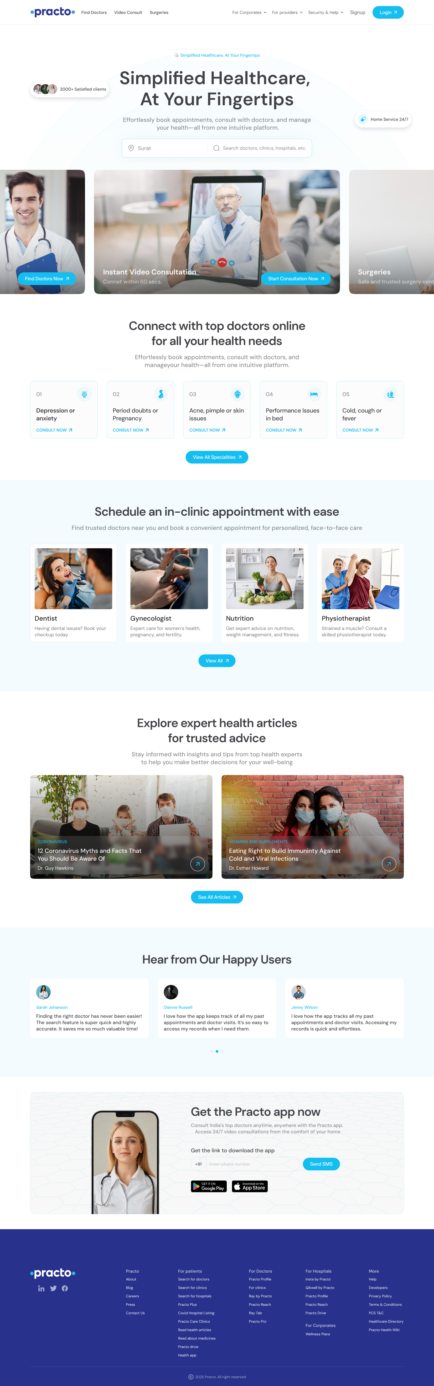 Practo Website Redesign – Modern & User-Centric UI by RAXIT PETHANI on ...
