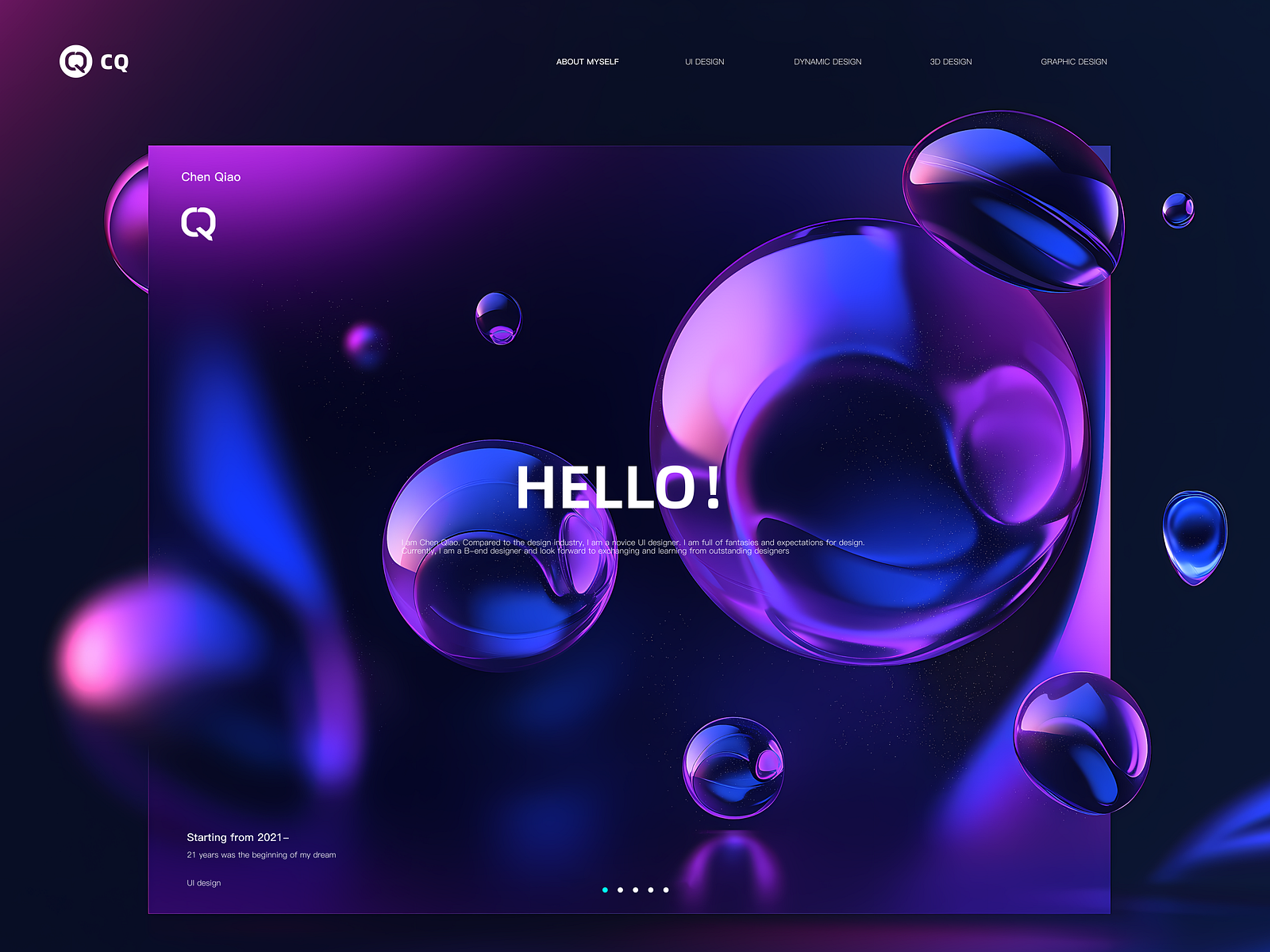 Chen Qiao's personal homepage by 陳桥 on Dribbble