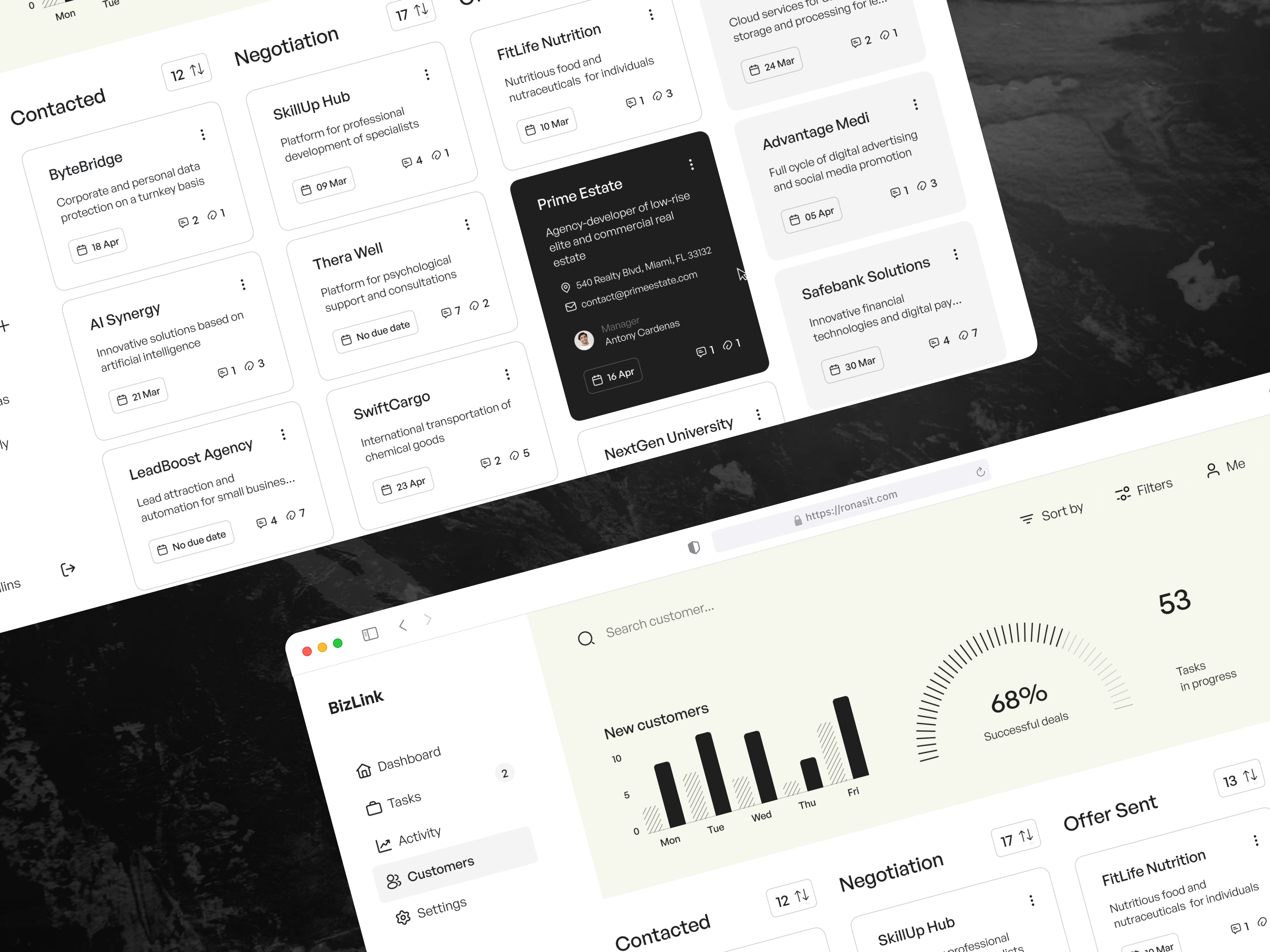 CRM Dashboard App Design by Ronas IT | UI/UX Team on Dribbble