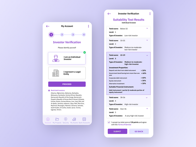 Mobile KYC UI - Token Sales Platform by Dimitri on Dribbble