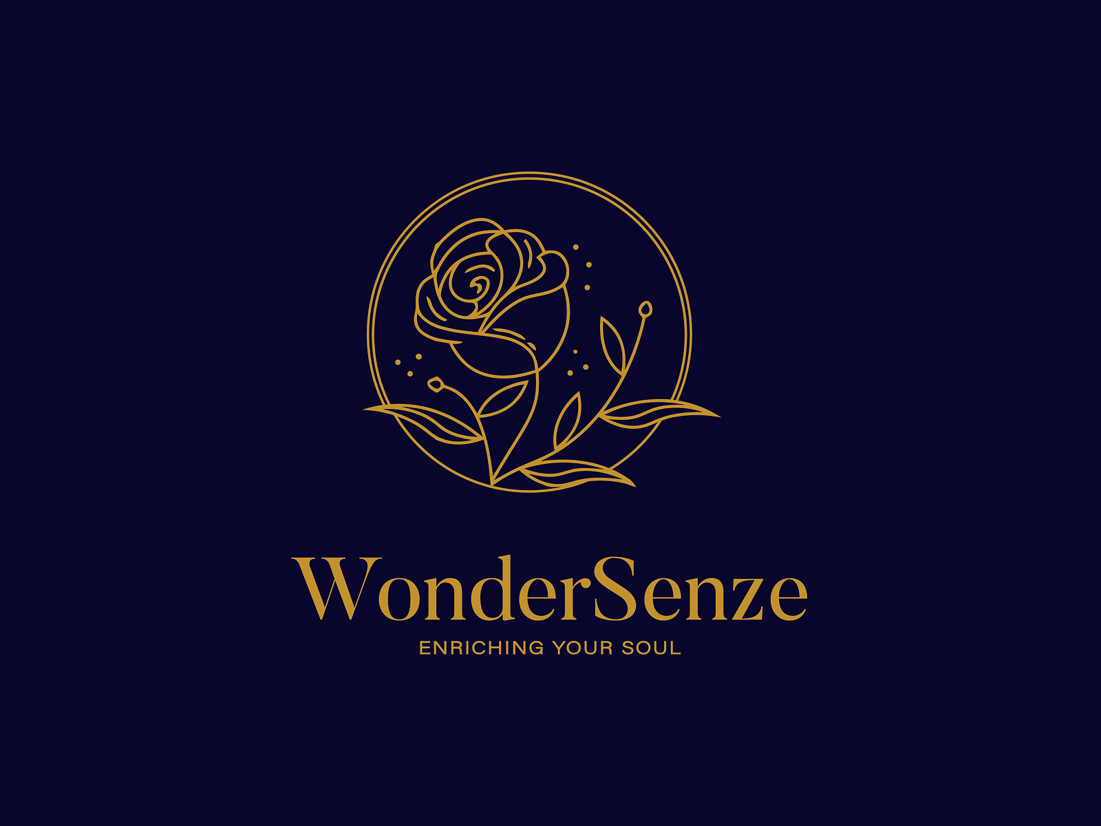 Wonder senge Fregrance Rose Line art rounded Logo design Project by ...