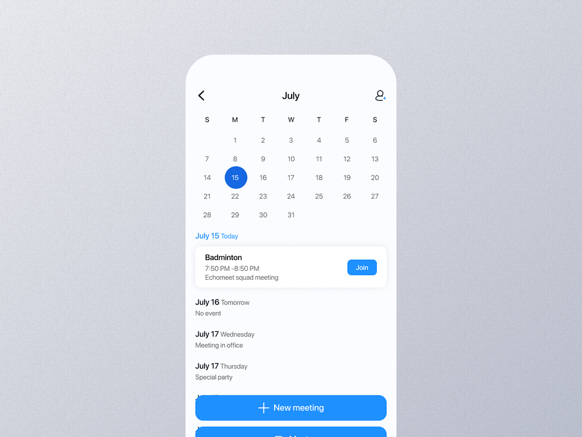 Calender Mobile App Ui by UI Ants on Dribbble