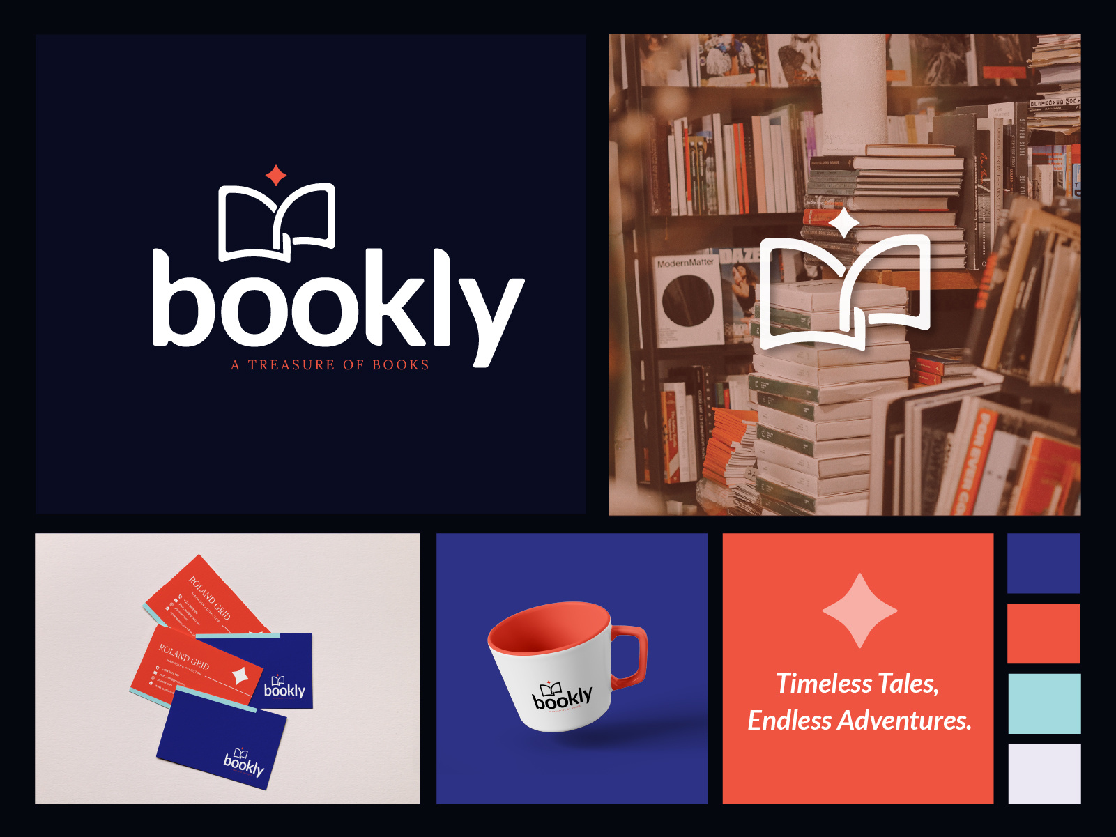 BOOKLY- Bookstore logo and visual identity design by Mariam Nayma on Dribbble