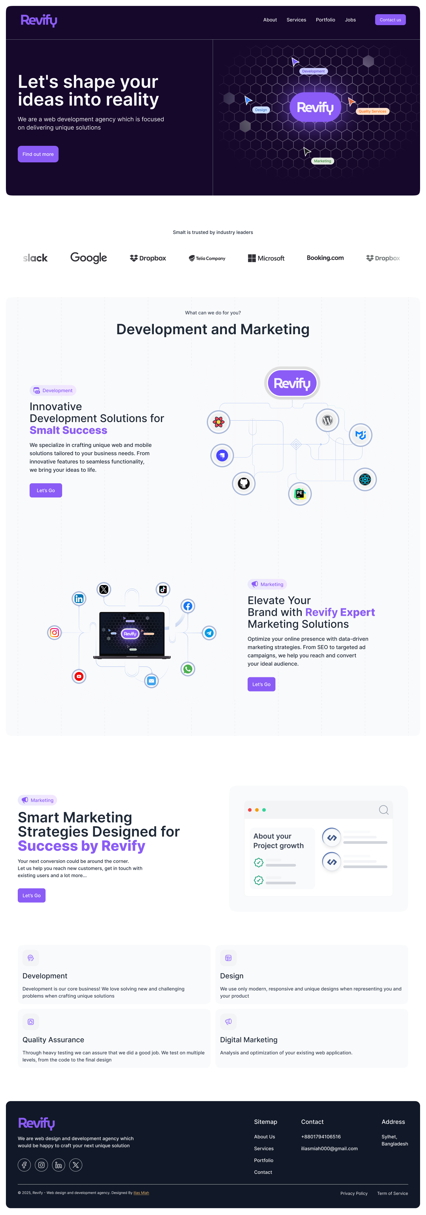Revify – Web Development Agency Website UI/UX Design by ilias miah on ...