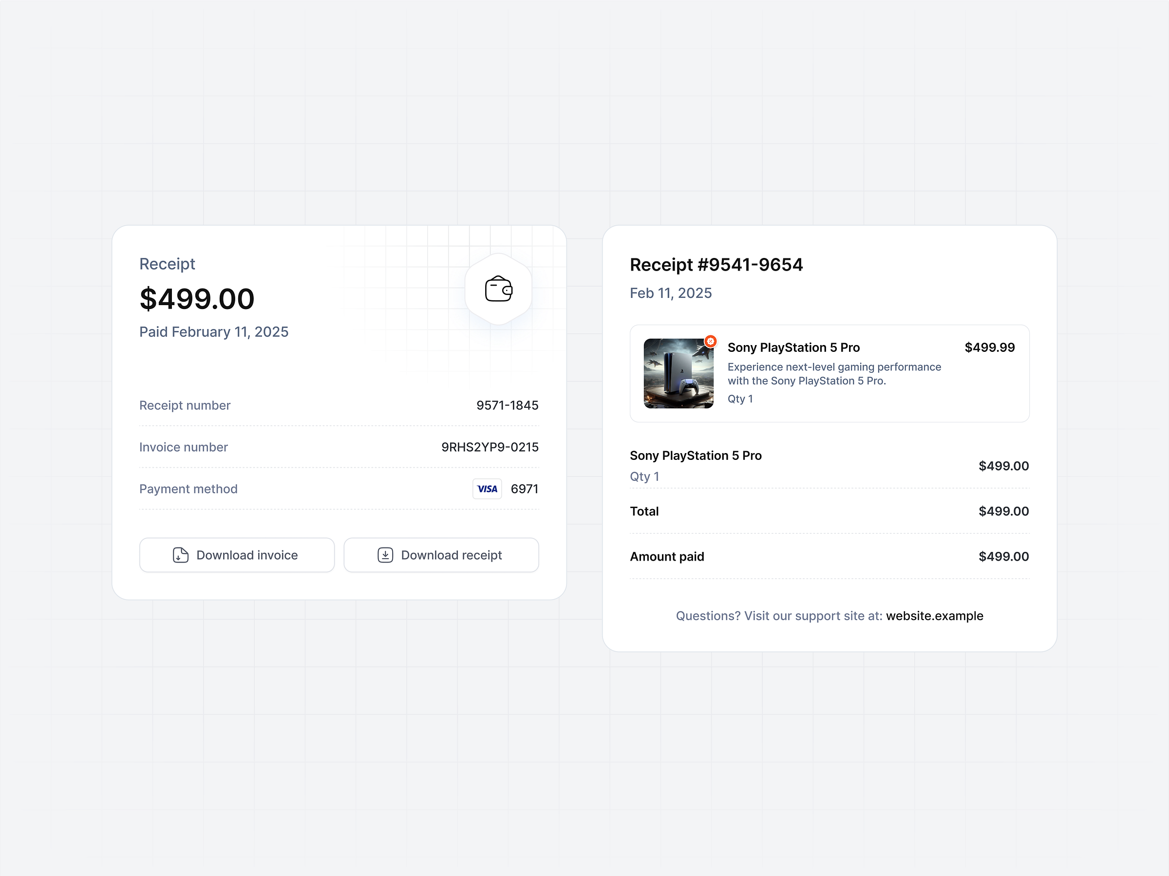 Digital Receipt & Invoice UI by Dmitry Sergushkin on Dribbble