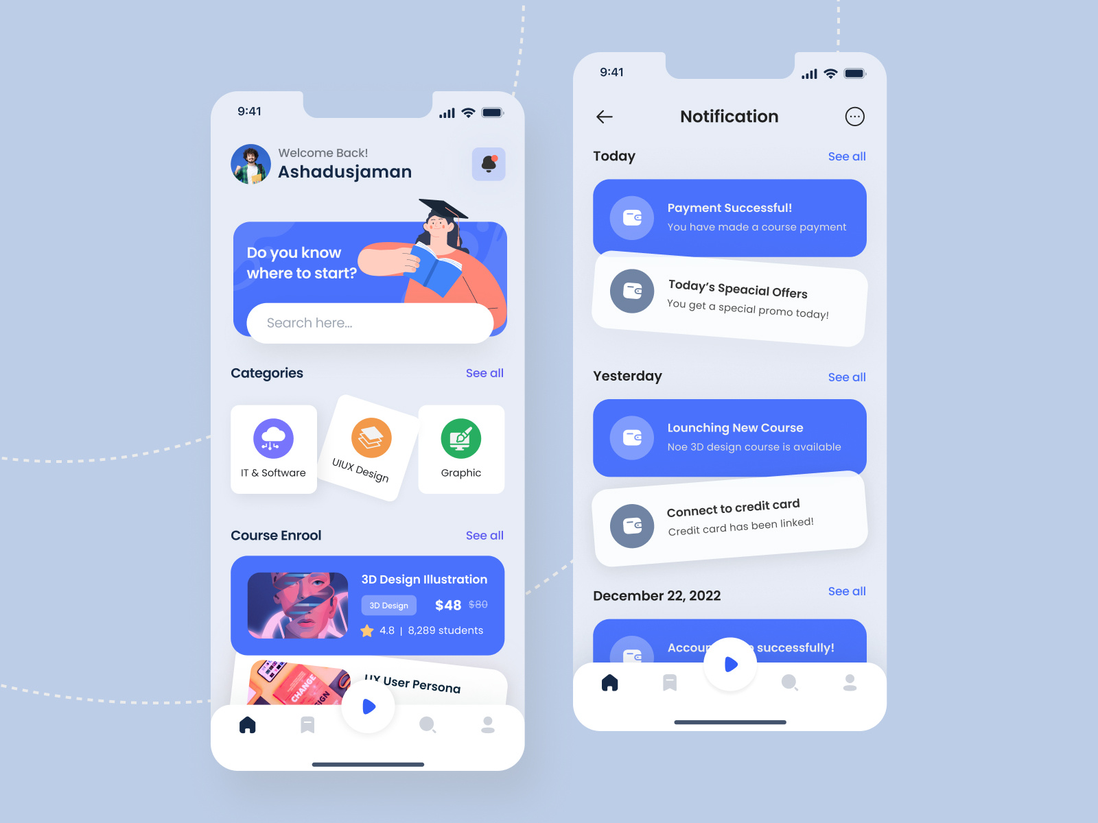 E Learning App Ui Design By Md Sakib For Pixency On Dribbble 