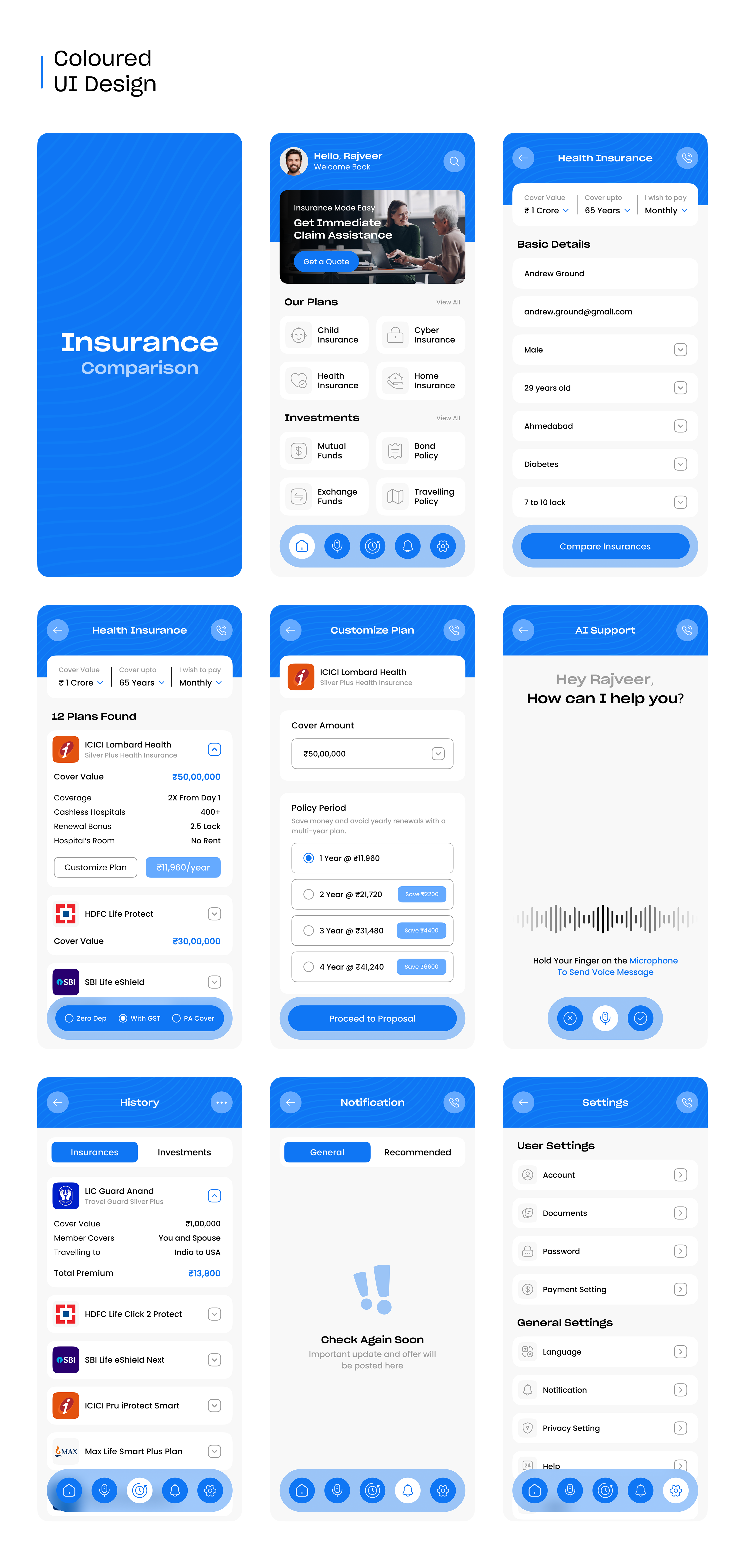Insurance App Design | Insurance Comparison by SPEC INDIA on Dribbble