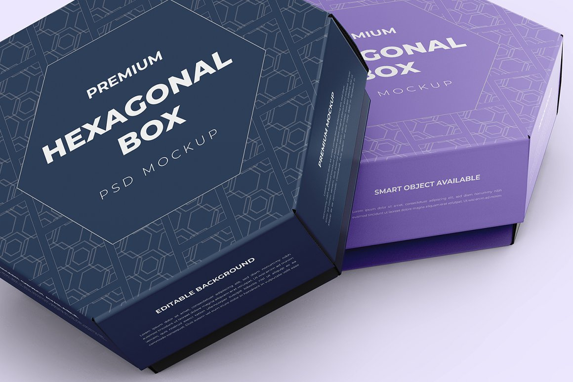 Hexagonal Paper Box Packaging Mockup by Mockup Template PSD on Dribbble