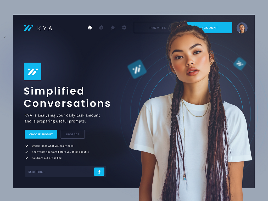 KYA GPT Chatbot Framework for Prompts by Visual Data Kev on Dribbble