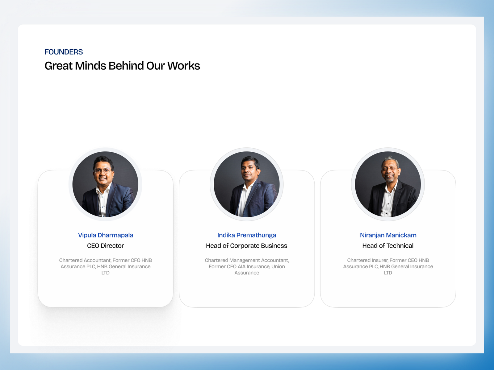 DIGIS Website - Founders Page UI design by Krishen Rodrigo on Dribbble