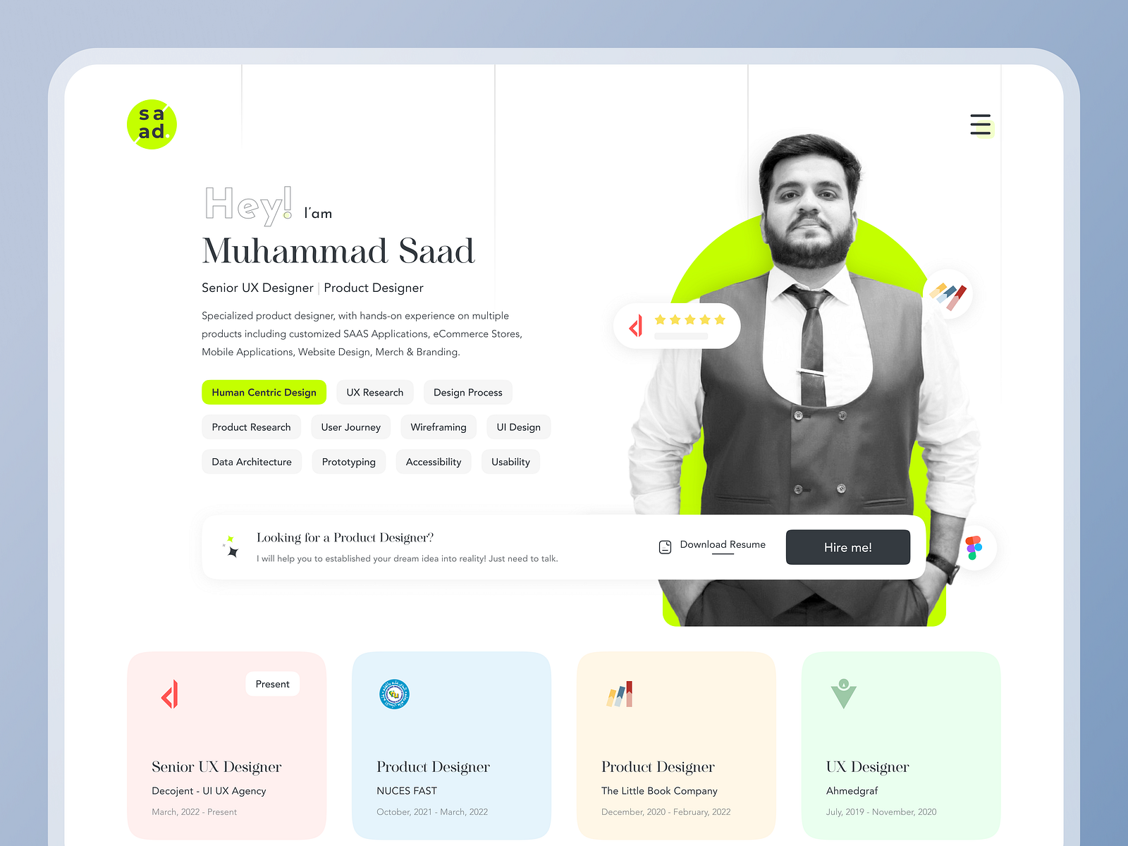 Personal Portfolio Website by Muhammad Saad on Dribbble