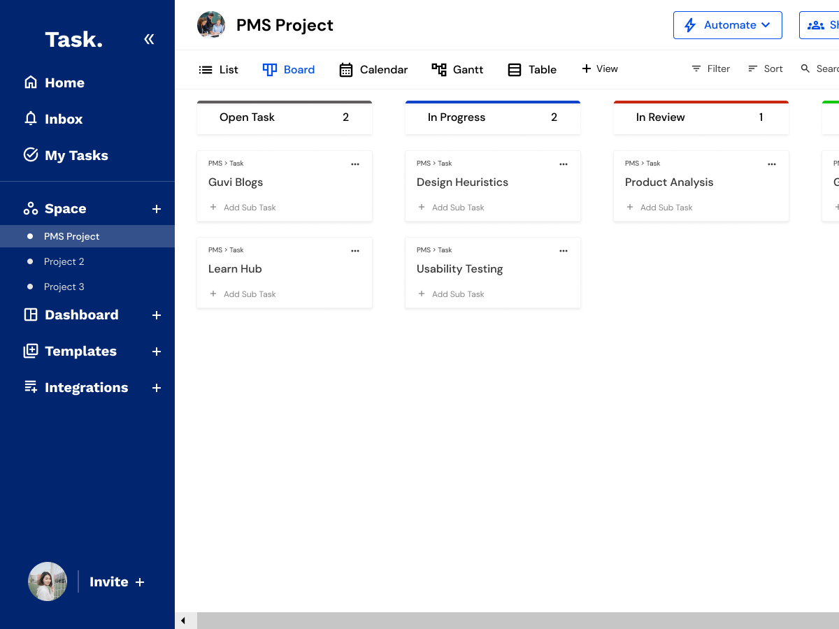 Smart Project Management Software as Service (SaaS) by Monica S on Dribbble